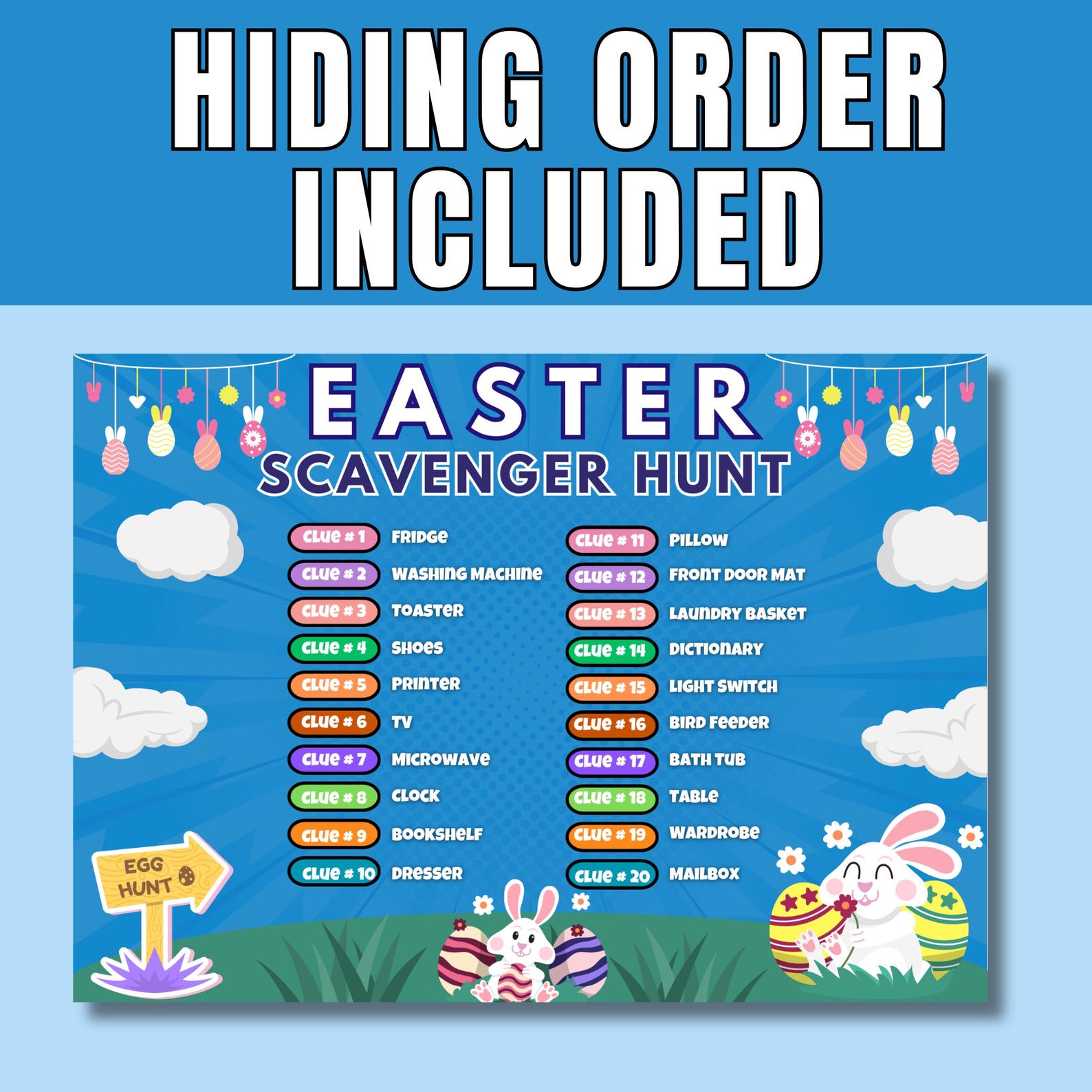 Easter Indoor Scavenger Hunt for Kids | Fun Easter Treasure Hunt Game ...