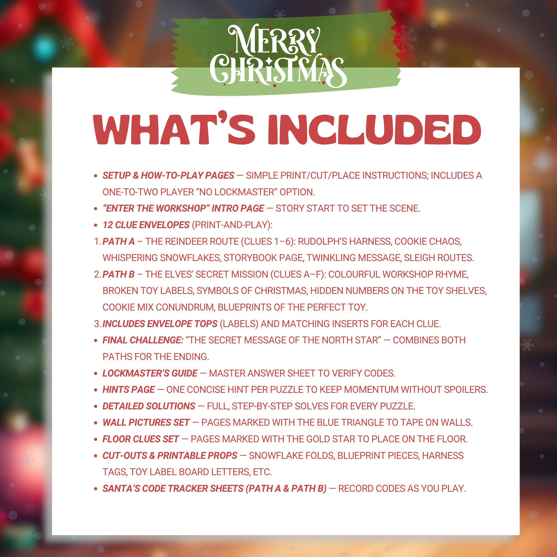 Christmas Escape Room Game – Save Santa DIY Kit | At-home Print and ...