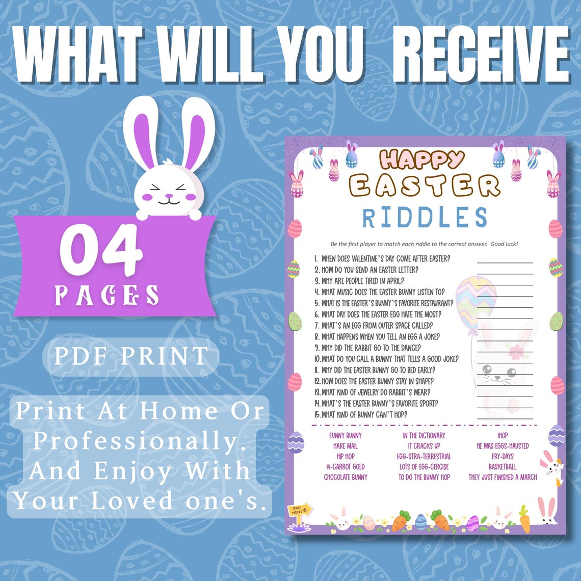 Easter Riddle Me This Game, Fun Easter Party Game, Easter Trivia and ...