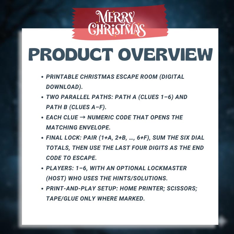 Christmas Escape Room Printable Game | Creepy Holiday Puzzle Night ...