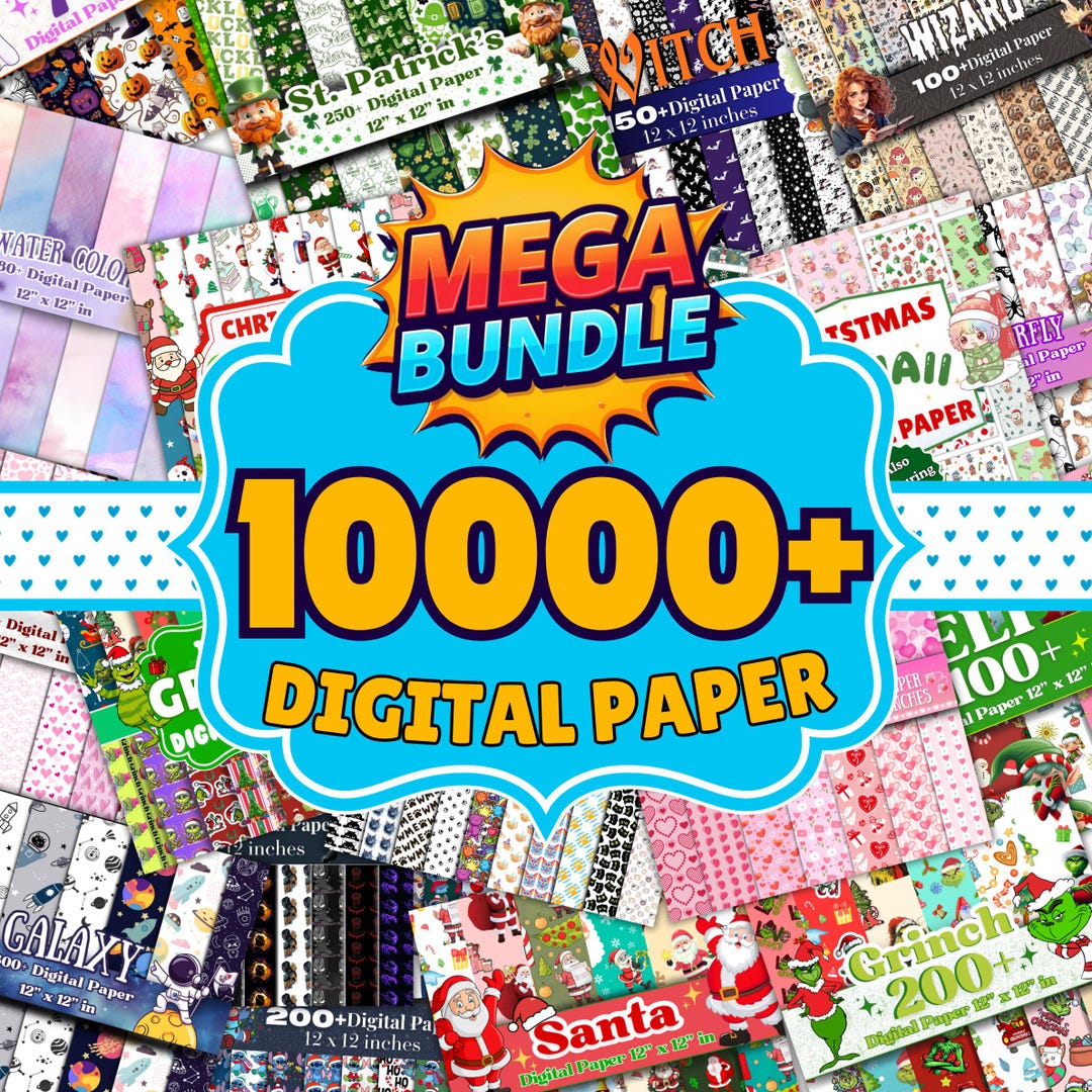 Digital Paper Bundle 10000+ Christmas Halloween Valentine, Backgrounds ...
