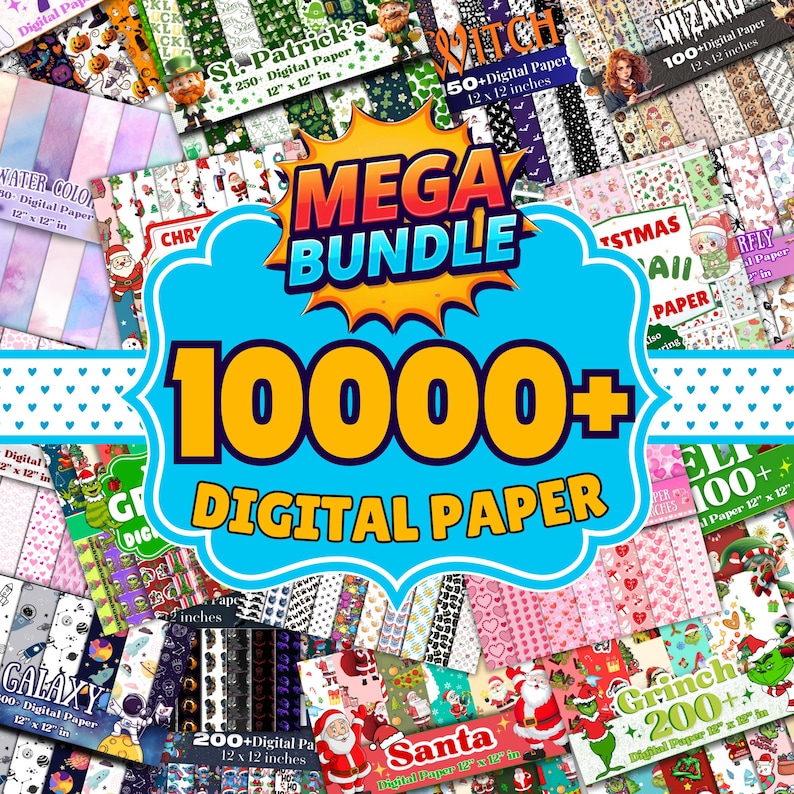 Digital Paper Bundle 10000+ Christmas Halloween Valentine, Backgrounds ...