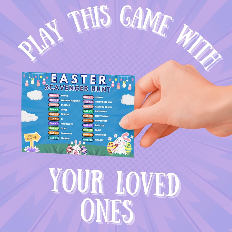 Printable Easter Indoor Scavenger Hunt for Kids | Fun Easter Egg Hunt ...