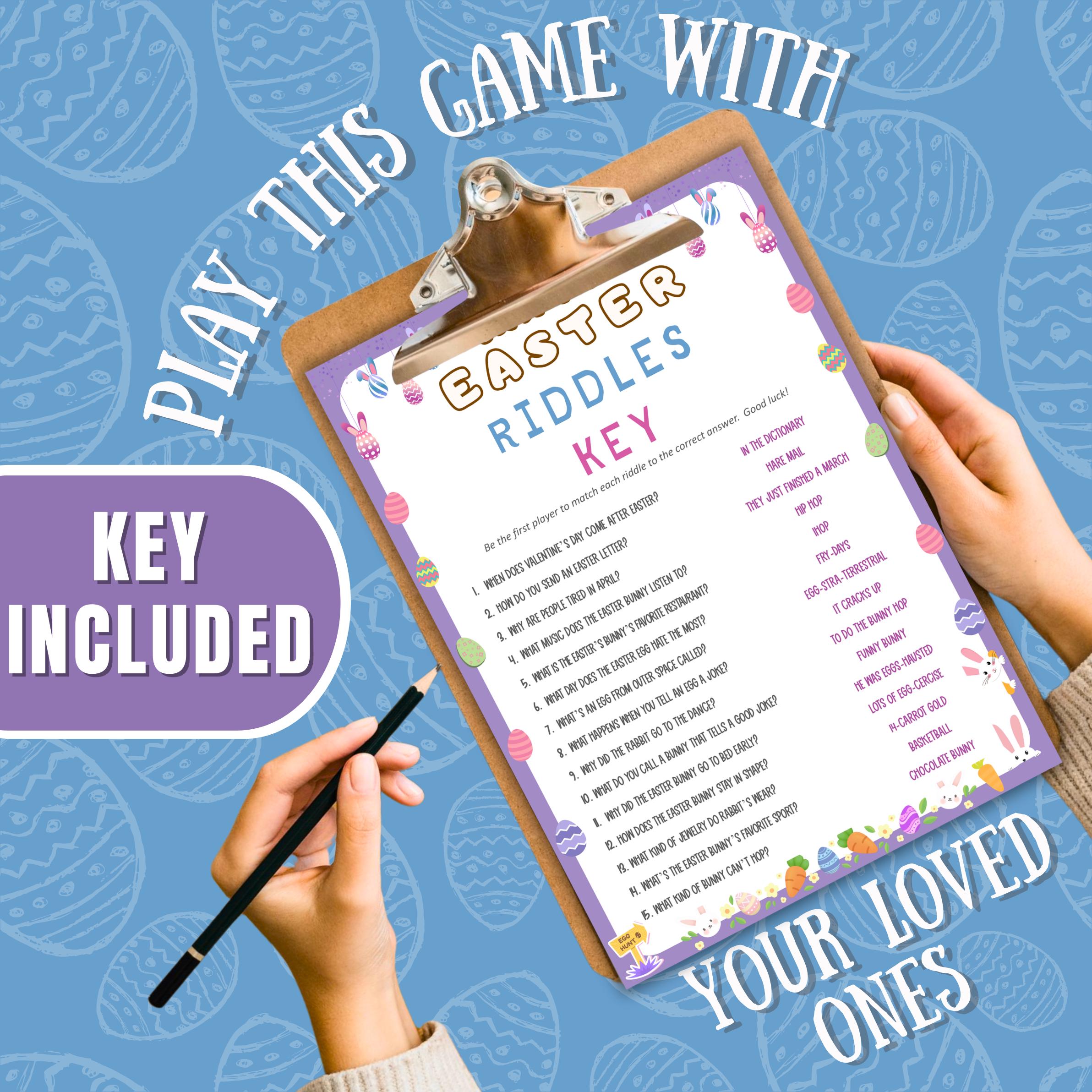 Easter Riddle Me This Game, Fun Easter Party Game, Easter Trivia and ...