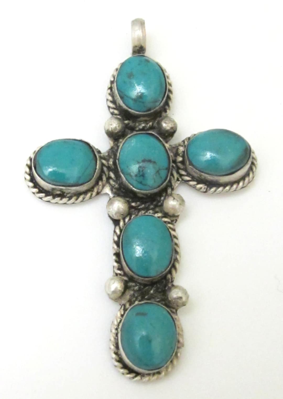 Tibetan Cross Pendant With Turquoise Inlay - PM257A - Etsy