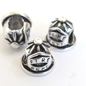 1 BEAD Fire Dept Hat Bead With Large Hole Size CM073 - Etsy