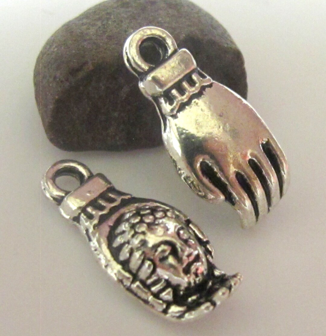 10 Pieces - Silver Tone Buddha Hand Charms - BD445 - Etsy