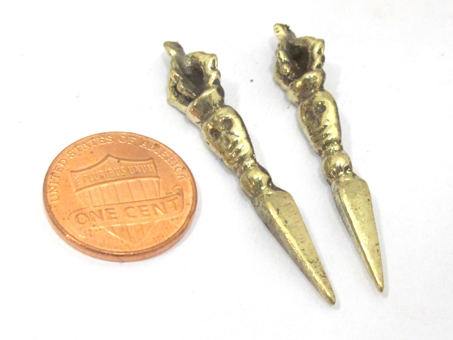 1 Pendant Small size Phurba skull brass charm pendant from | Etsy