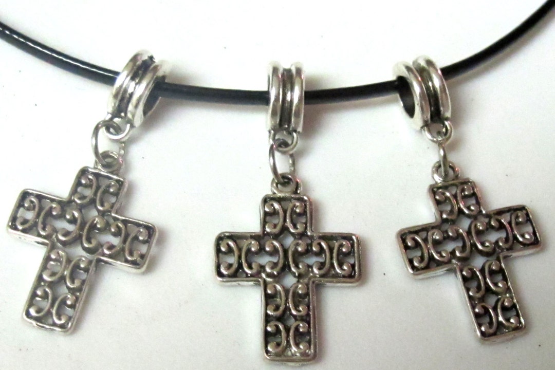 Silver Dangle Cross Charms 2 Charms BD444 - Etsy
