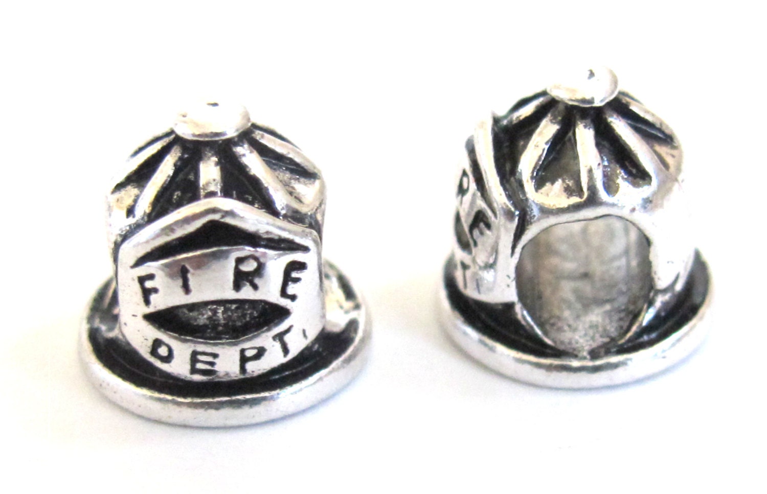 1 BEAD Fire Dept Hat Bead With Large Hole Size CM073 - Etsy