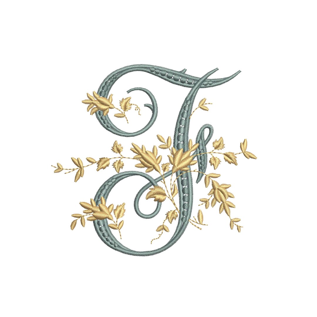 MACHINE EMBROIDERY DESIGN - Victorian Letter F Embroidery, Victorian ...