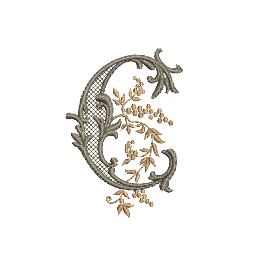 Machine Embroidery Design Capital Letter С From Digitized Antique ...