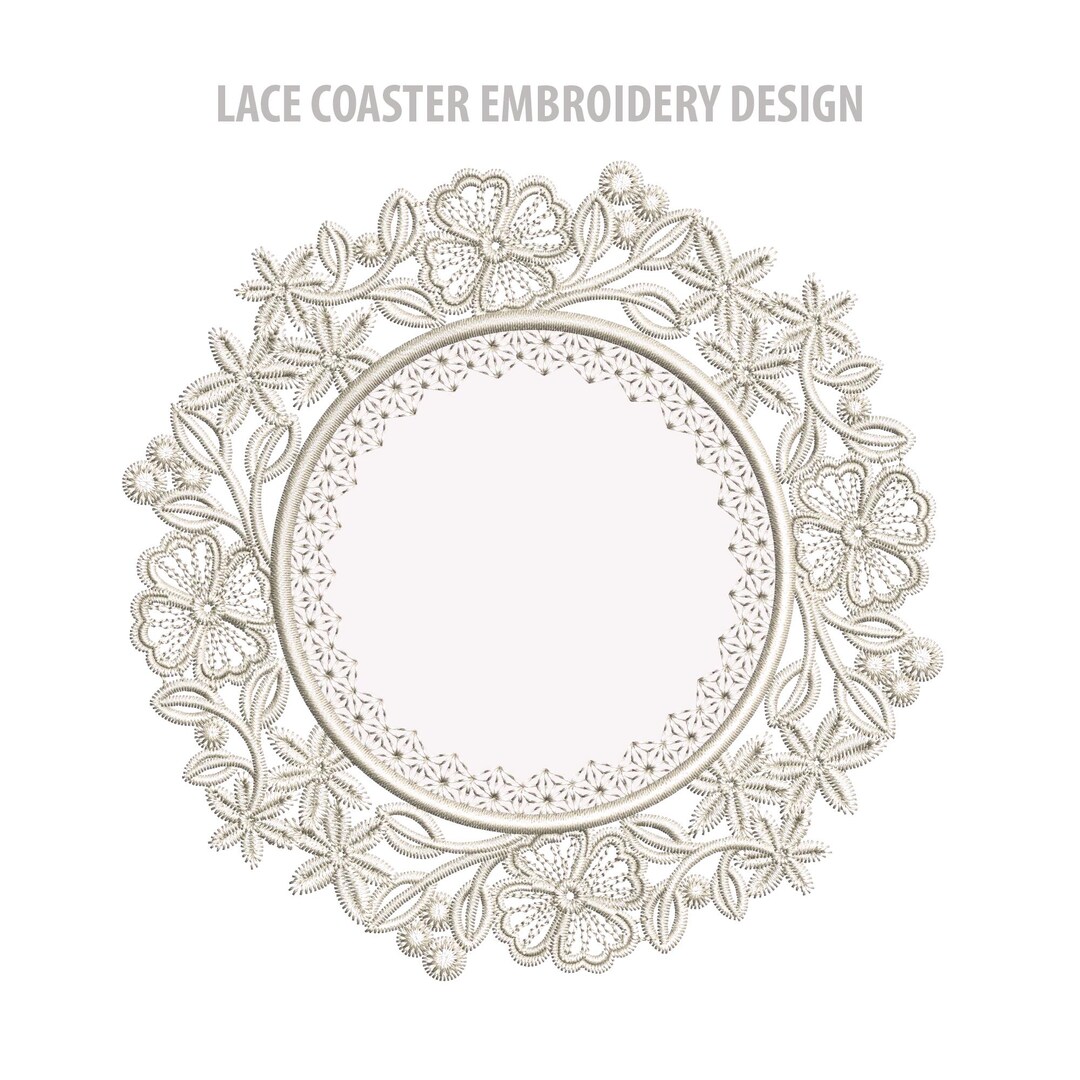 Machine Embroidery Design Lace Coaster Pes Hus Sew Exp Pcs Dst Vp3 Xxx ...