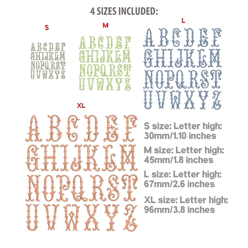MACHINE EMBROIDERY DESIGN - Letter G, Vintage Letter Embroidery Design ...