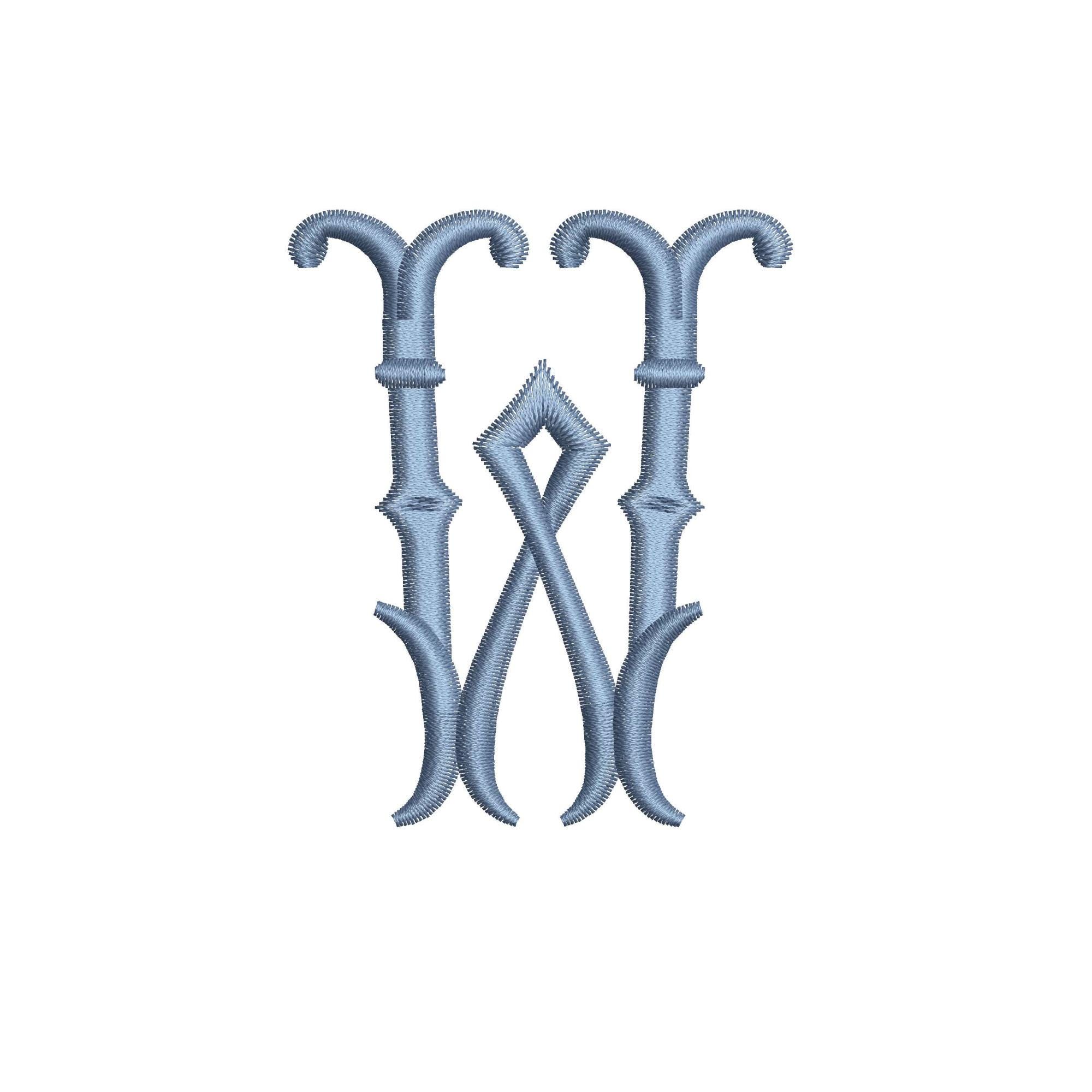MACHINE EMBROIDERY DESIGN - Letter W, Vintage Letter Embroidery Design ...