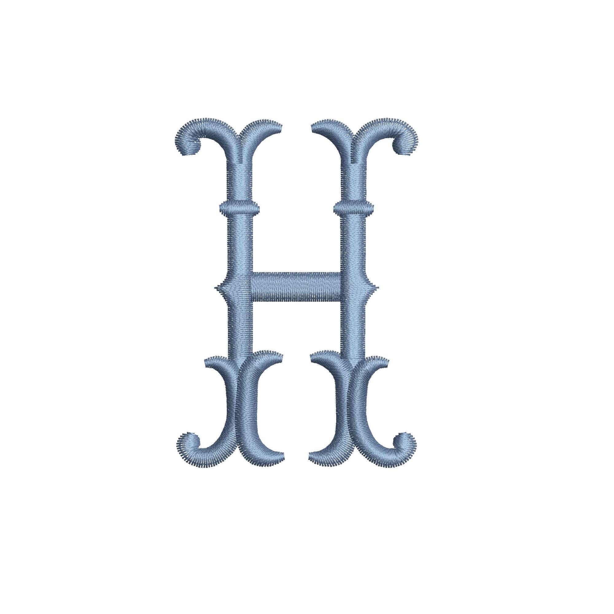 MACHINE EMBROIDERY DESIGN - Letter H, Vintage Letter Embroidery Design ...