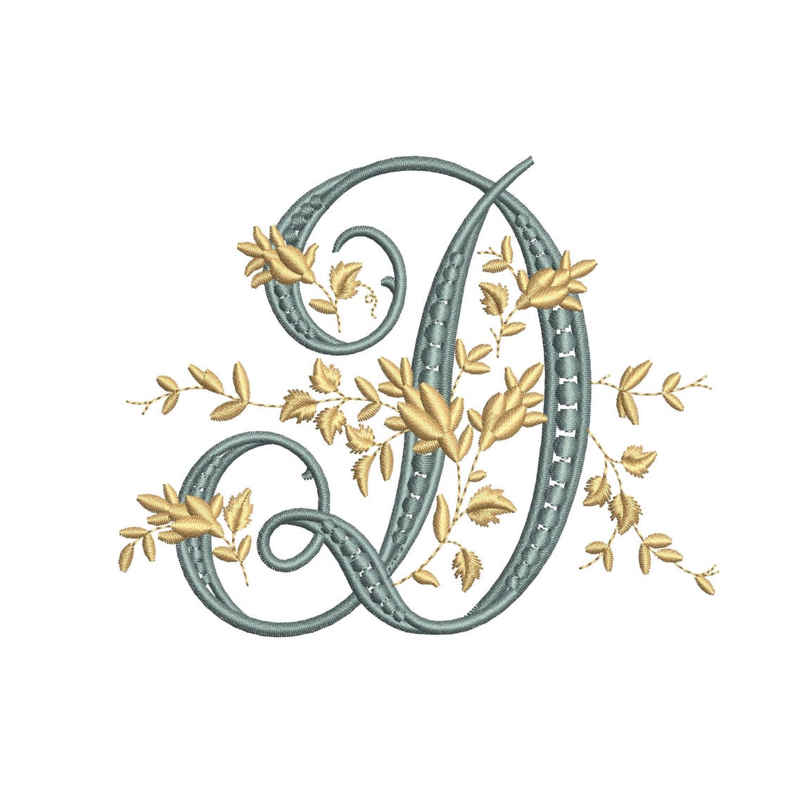 MACHINE EMBROIDERY DESIGN - Victorian Letter D Embroidery, Victorian ...