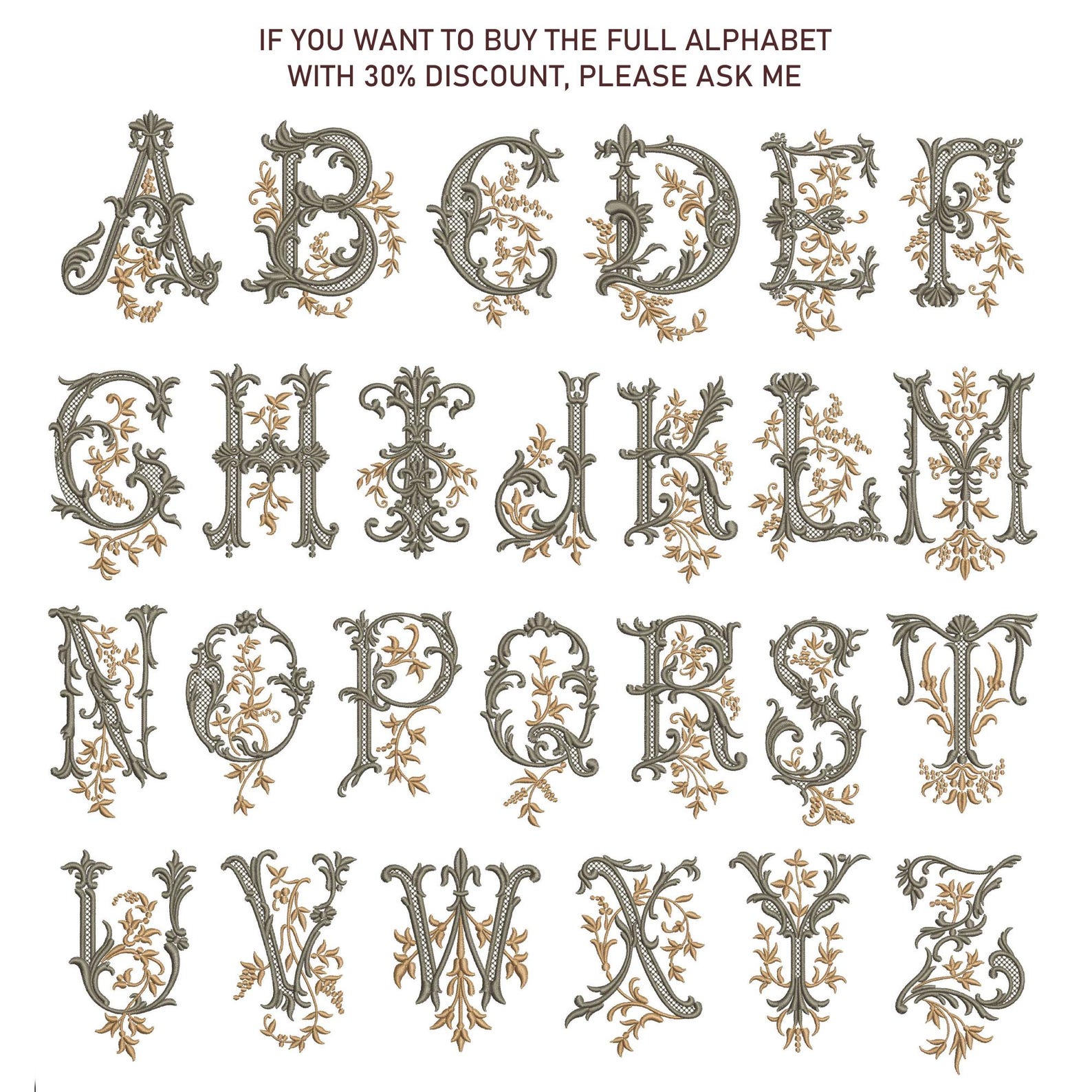Machine Embroidery Design Capital Letter B From Digitized Antique ...