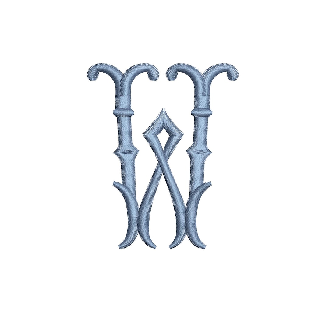 MACHINE EMBROIDERY DESIGN - Letter W, Vintage Letter Embroidery Design ...