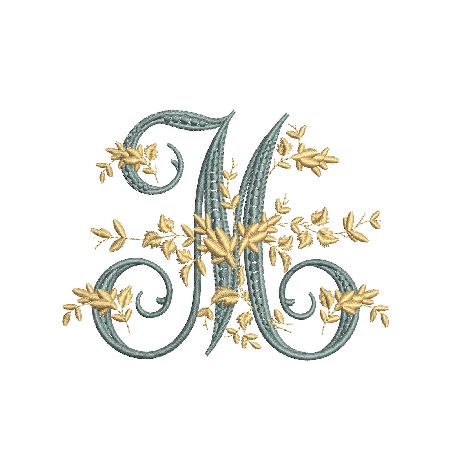 MACHINE EMBROIDERY DESIGN - Victorian Letter M Embroidery, Victorian ...