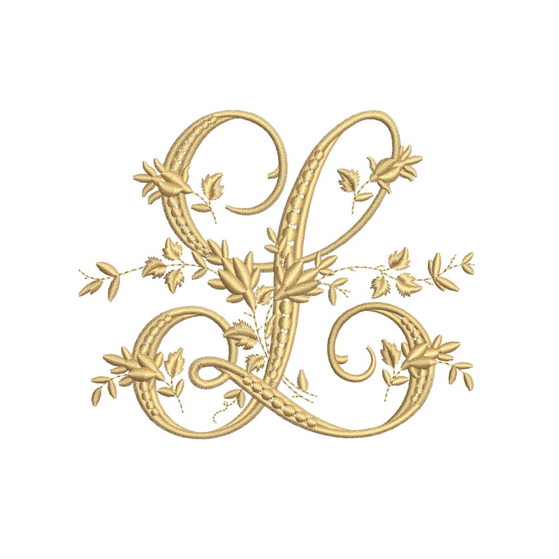 Machine Embroidery Design Capital Letter L From Digitized Victorian ...