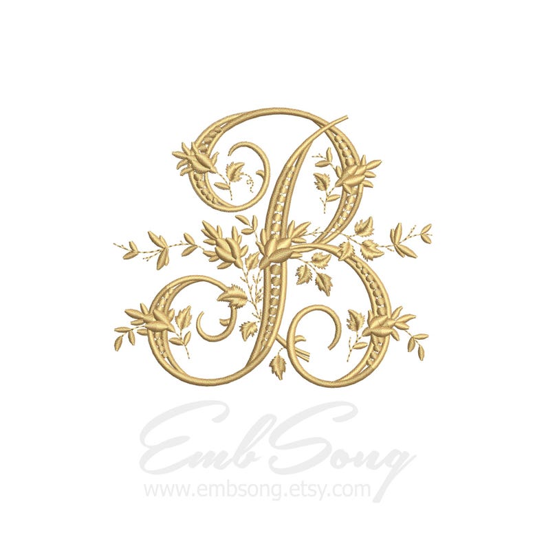 Machine Embroidery Design Capital Letter B From Digitized Victorian ...