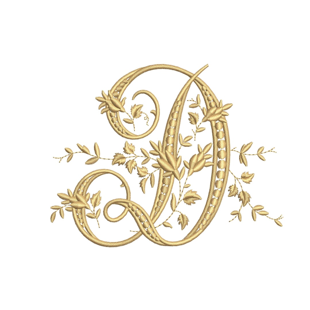 Machine Embroidery Design Capital Letter D From Digitized Victorian ...