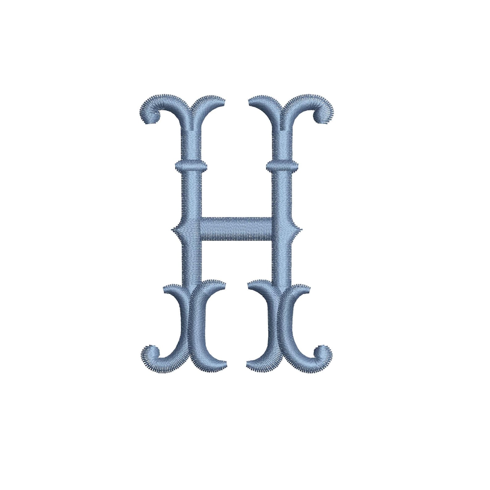 MACHINE EMBROIDERY DESIGN - Letter H, Vintage Letter Embroidery Design ...
