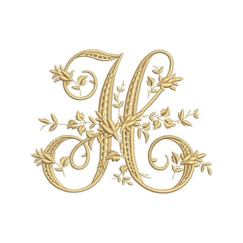 Machine Embroidery Design Capital Letter H From Digitized Victorian ...