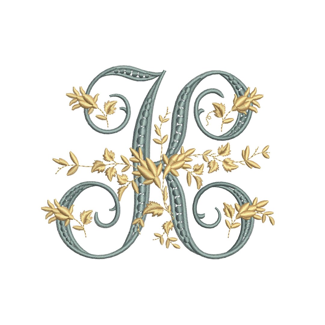 MACHINE EMBROIDERY DESIGN - Victorian Letter K Embroidery, Victorian ...