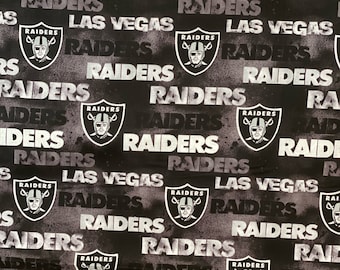 NFL Football Las Vegas Raiders Pennants on Black Cotton Fabric Priced ...