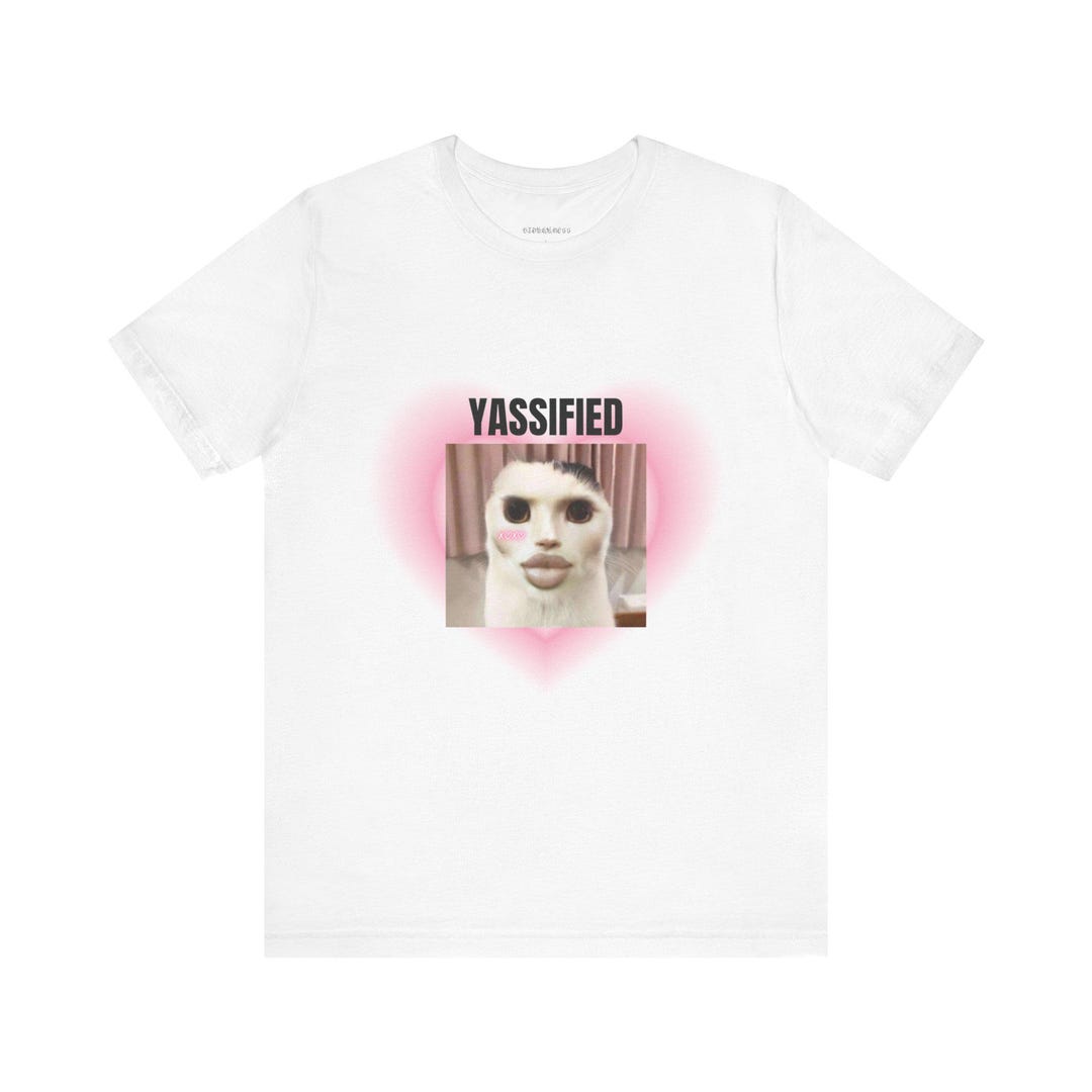 Funny Sigma Cat Meme Unisex Tee, Yassified Tiktok Shirt, Gen Z Trend ...