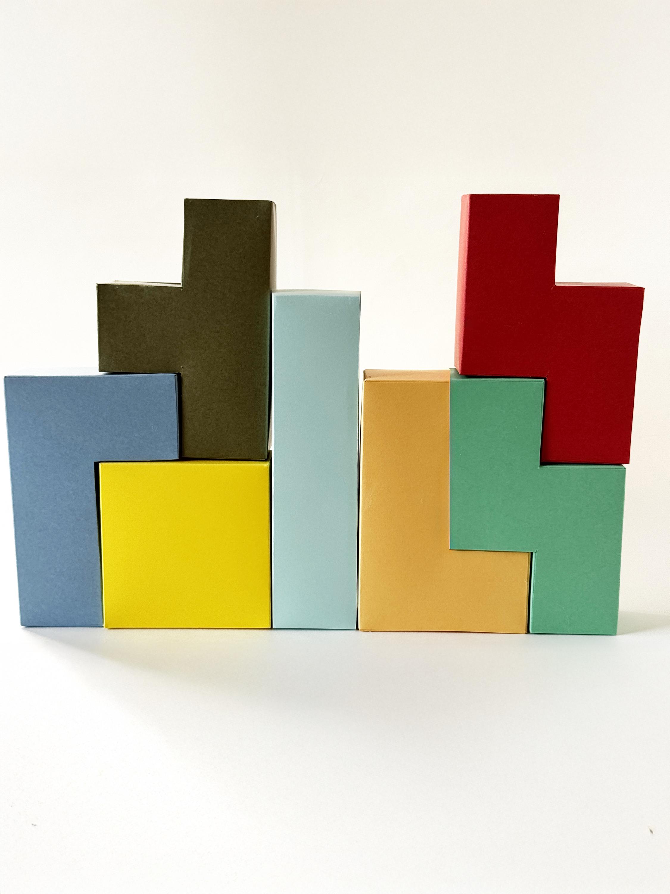 3D Tetris Block Paper Craft Kit - DIY Polygon Desk Decor, Gaming Room ...
