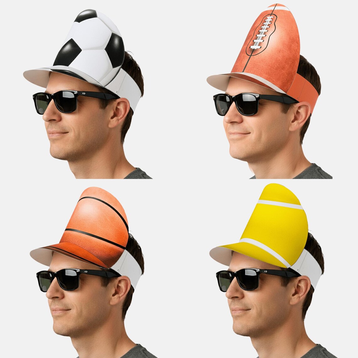 Sports Ball Visors | Printable Game Day Fan Gear (PDF) - Etsy