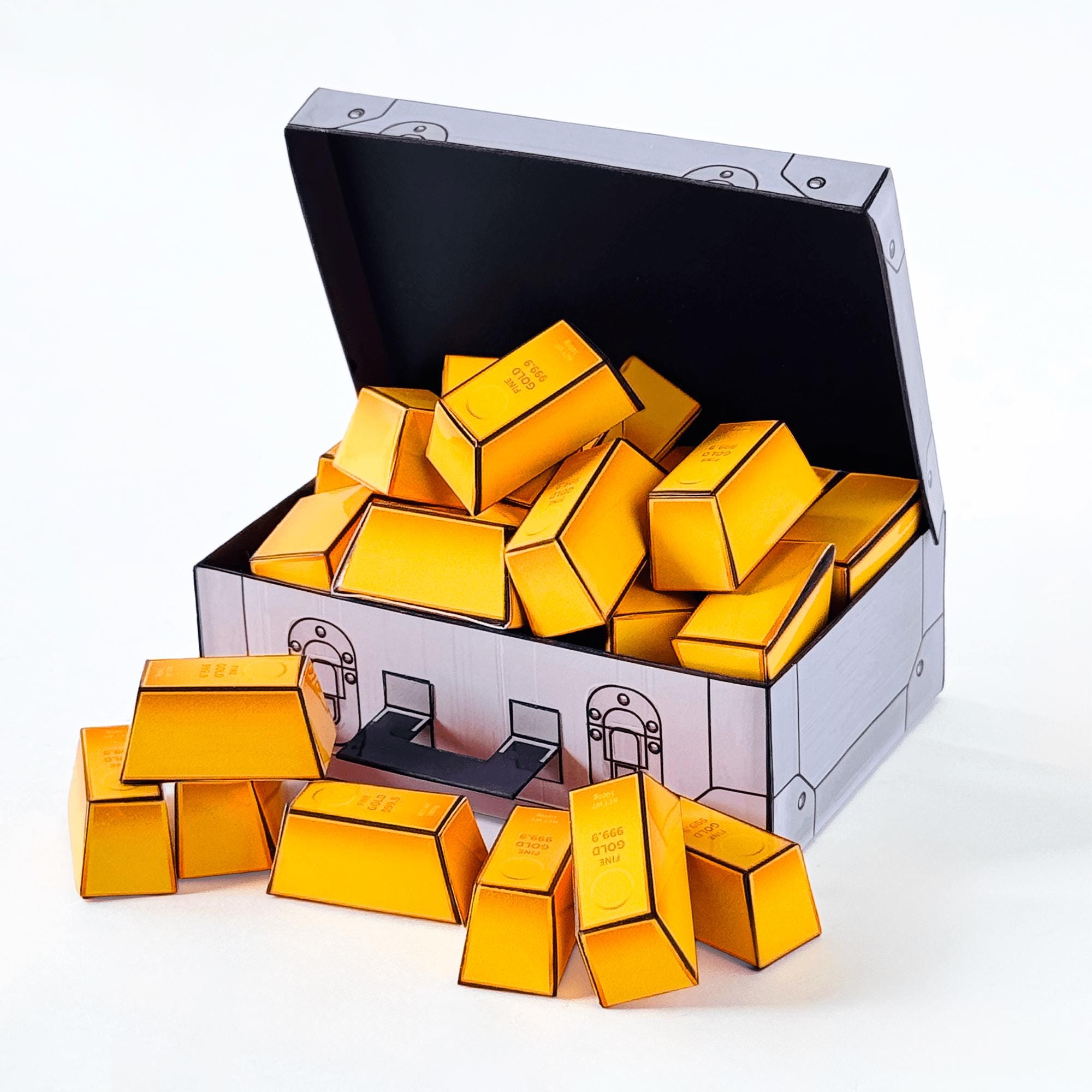Printable Gold Bar Trunk Papercraft | DIY Billionaire’s Treasure Chest ...