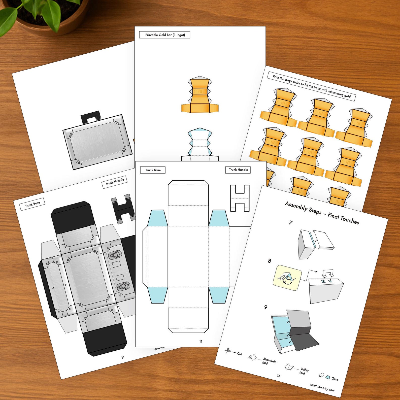 Printable Gold Bar Trunk Papercraft | DIY Billionaire’s Treasure Chest ...