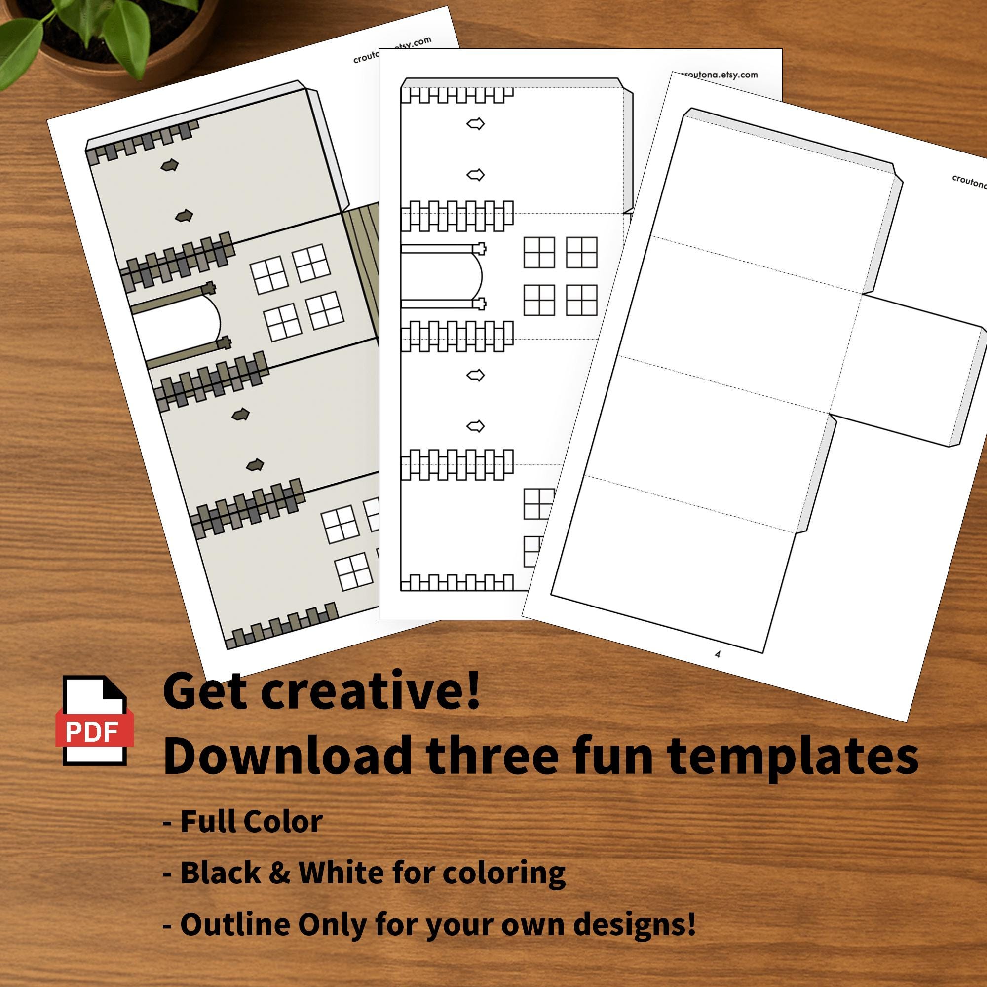 Nesting House Paper Craft Kit | Printable 3D Paper House Templates ...