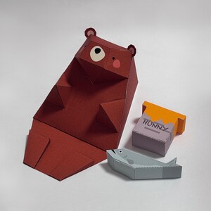 Printable 3D Bear Papercraft – DIY Animal Model, Desk Decor (digital ...
