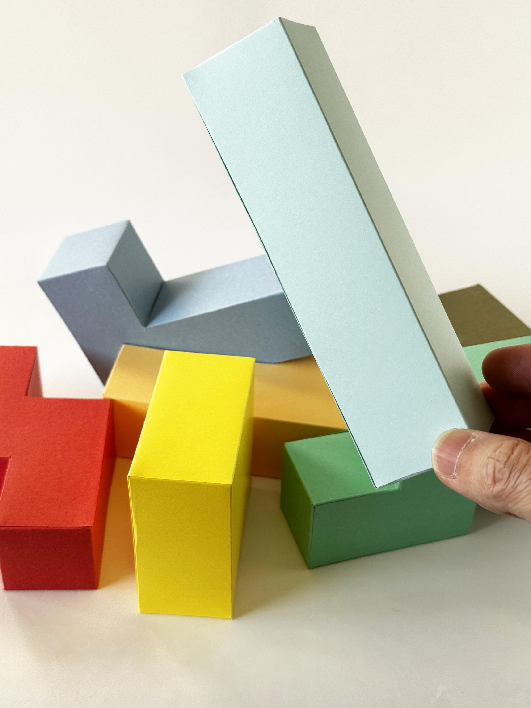 3D Tetris Block Paper Craft Kit - DIY Polygon Desk Decor, Gaming Room ...