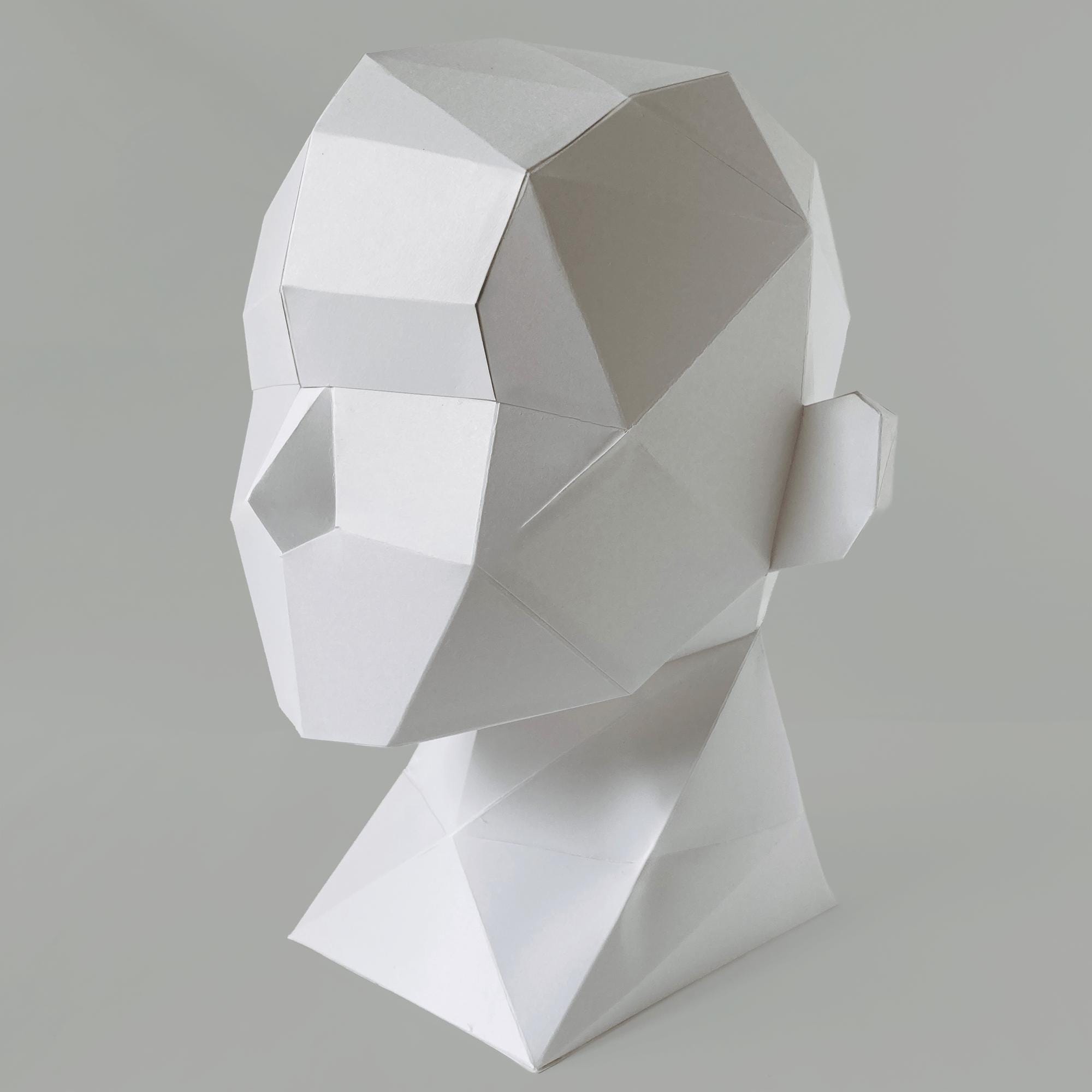 Printable Kids Mannequin Head - Low-poly Display Stand (PDF Template ...