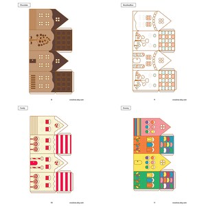 Printable Gingerbread Houses Paper Craft Kit – 3D Candy Village for ...