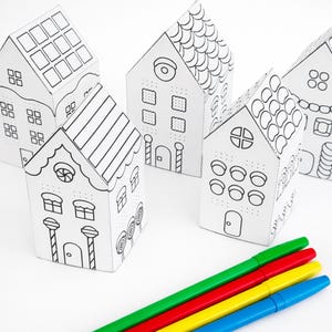 Printable Gingerbread Houses Paper Craft Kit – 3D Candy Village for ...