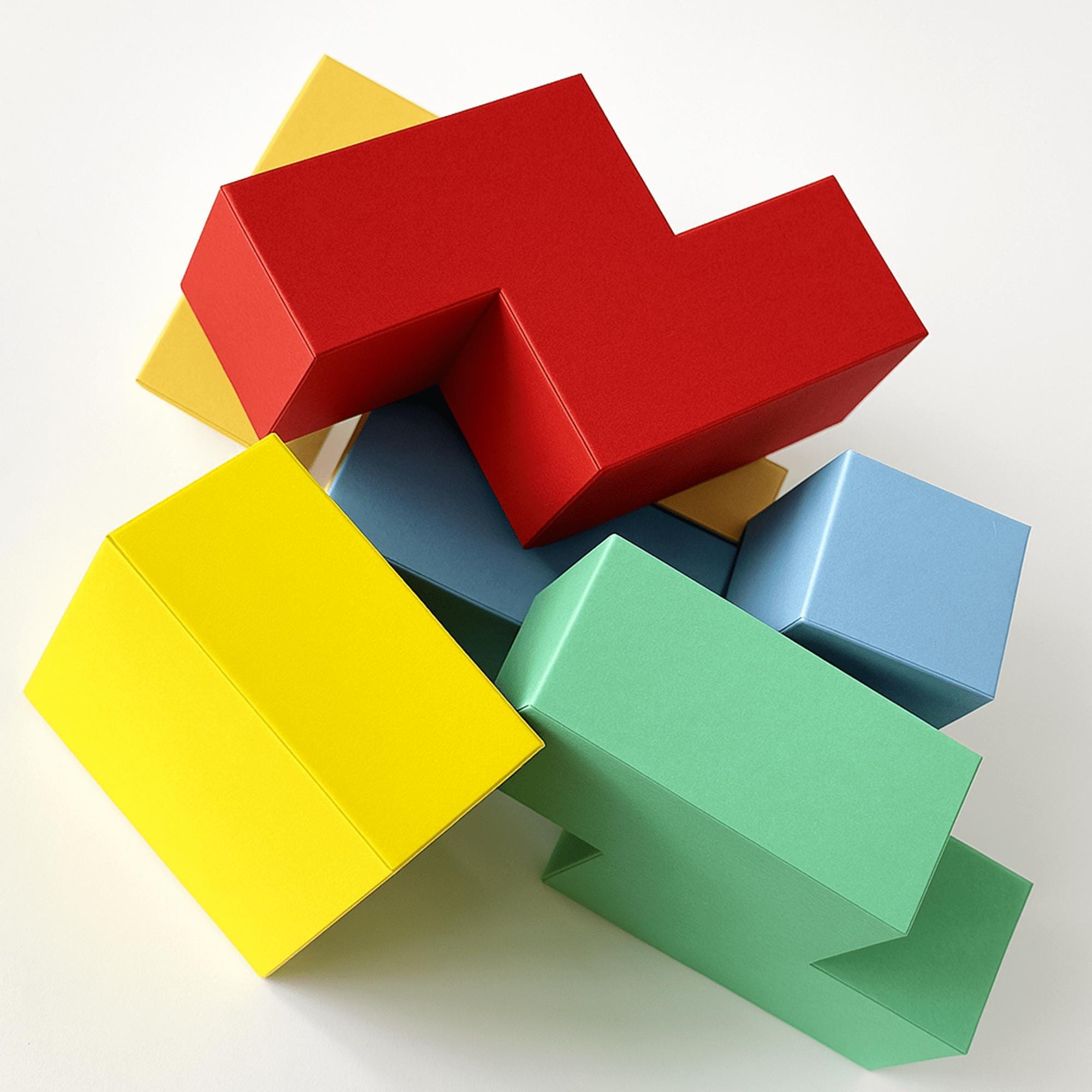 3D Tetris Block Paper Craft Kit – DIY Geometric Desk Decor (PDF Pattern ...