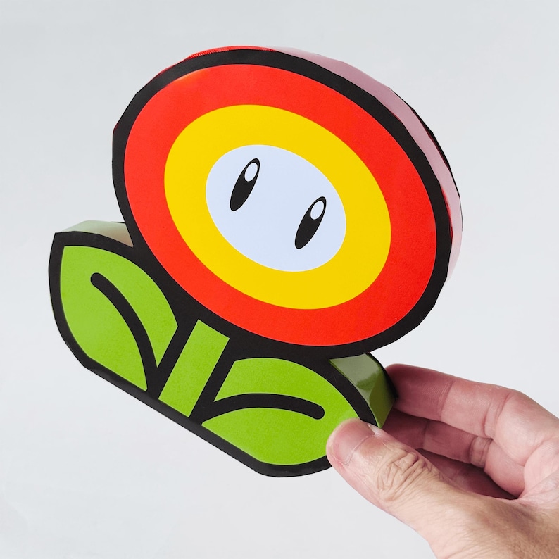 Fire Flower Papercraft – Printable 3D Mario Power-up Template – DIY ...
