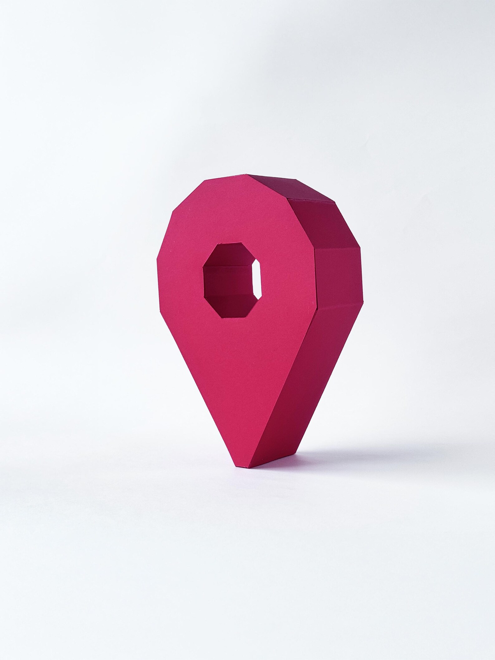 3D Map Pin Paper Craft | Location Marker DIY Model | Geometric Desktop ...