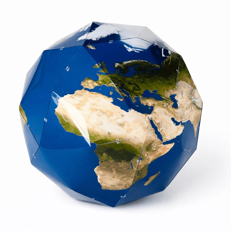 Earth Moon Mars Papercraft Set Low Poly Geodesic Spheres Scale Model ...