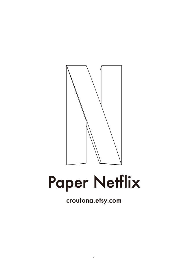 DIY Netflix Logo 3D Papercraft Template | Printable Polygon Paper Model ...