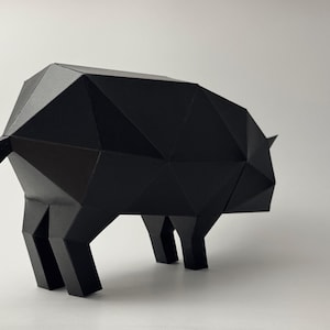 Geometric Pig Paper Craft DIY Template - Polygonal Animal Sculpture for ...