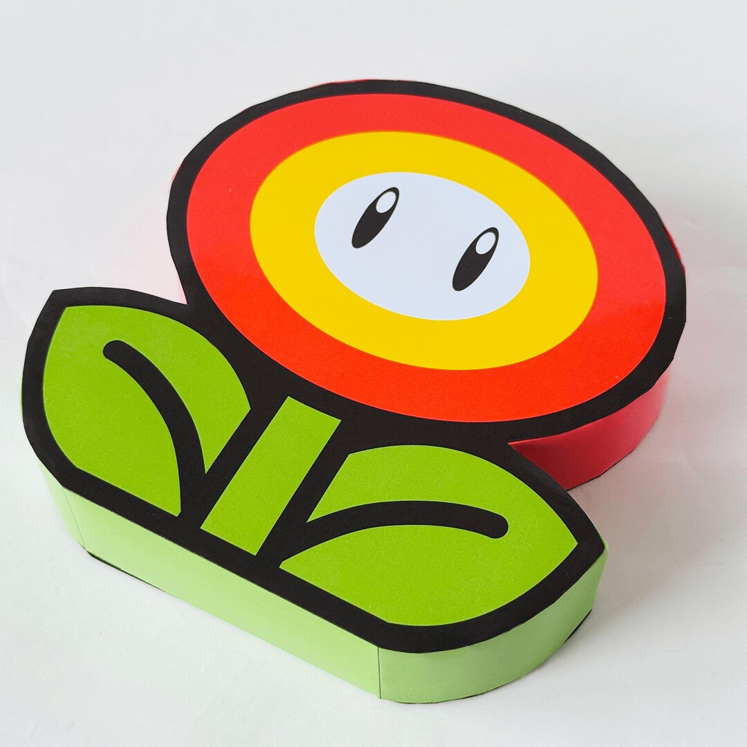 Fire Flower Papercraft – Printable 3D Mario Power-up Template – DIY ...
