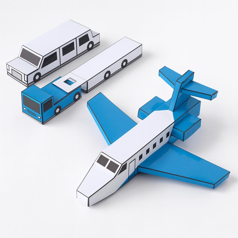 Private Jet Papercraft Set | Printable PDF | Towbarless Pushback Tug ...